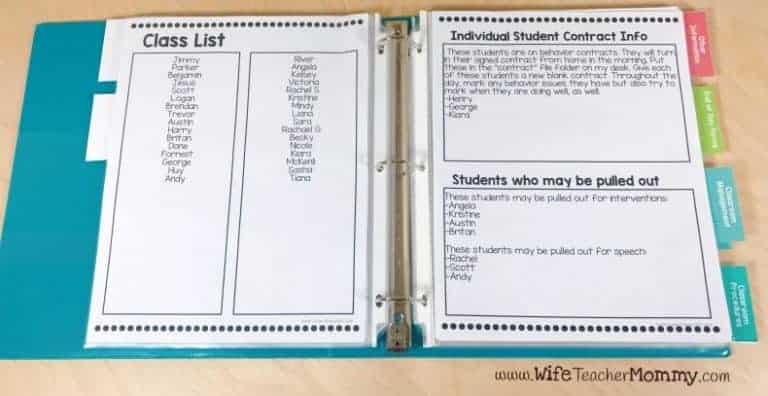 Create A Brilliant Substitute Binder With 13 Simple Steps