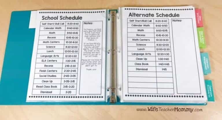 Create A Brilliant Substitute Binder With 13 Simple Steps
