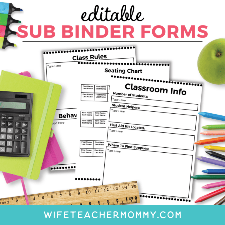 Editable Substitute Binder (Sub Binder) Educate & Rejuvenate