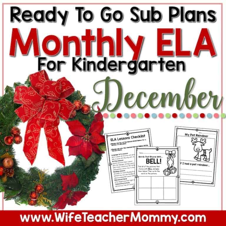 Best Ever December ELA Lesson Plans for Kindergarten