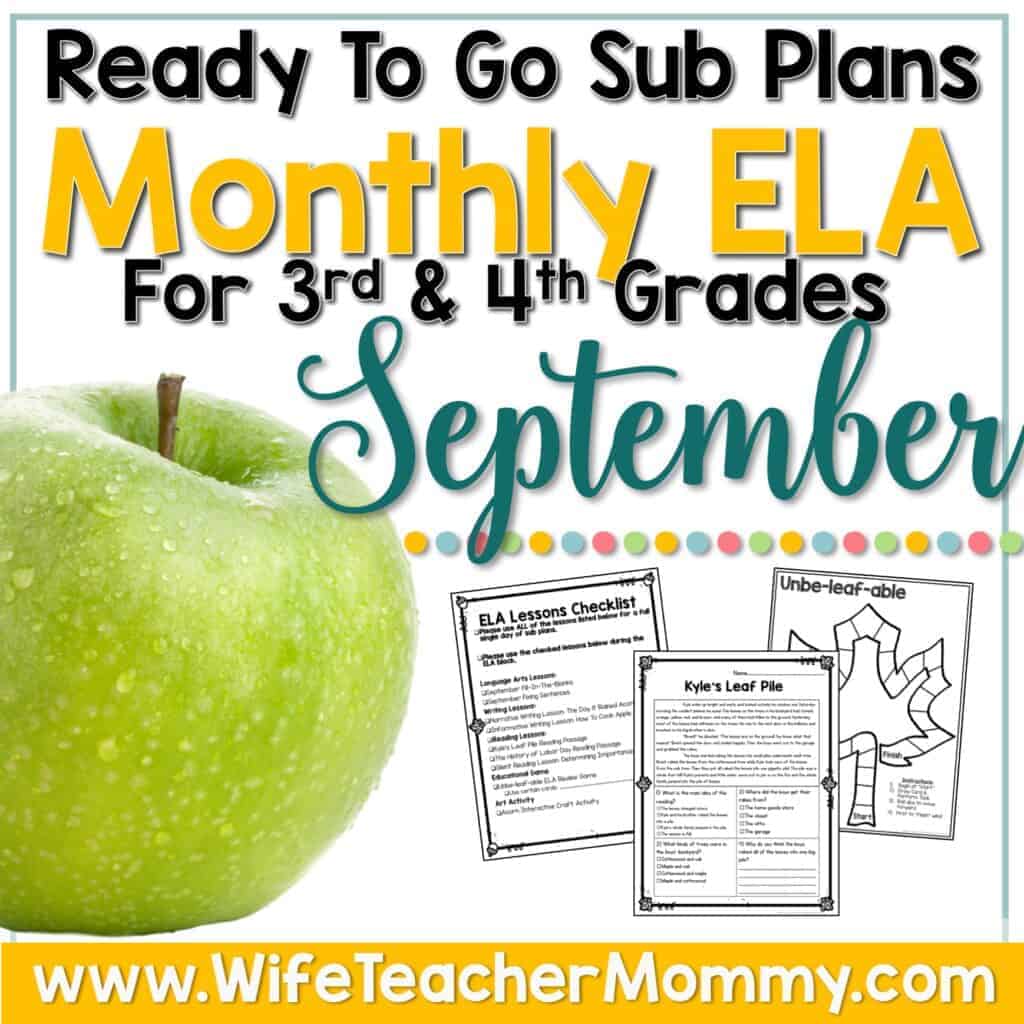 Captivating 3rd & 4th Grade September ELA Lesson Plans