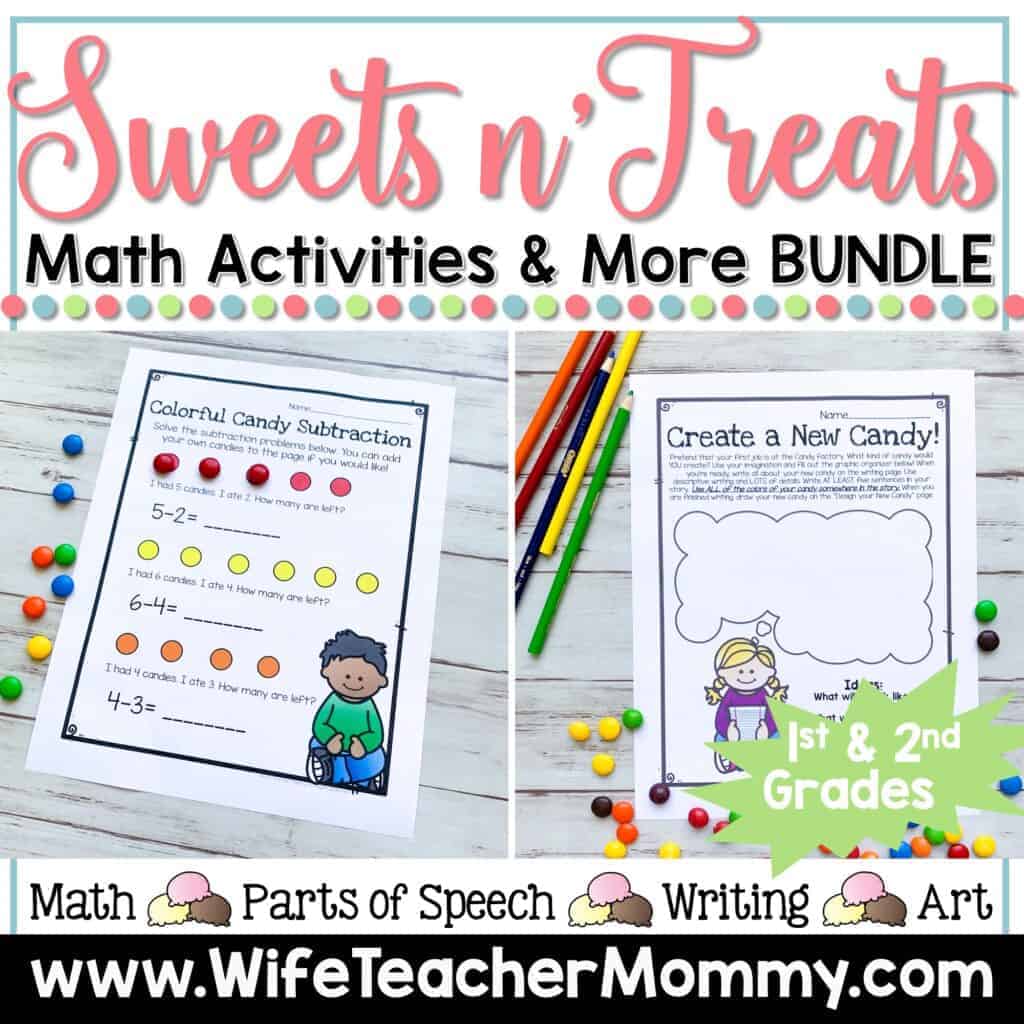 Sweets N' Treats Candy Math Activities & More Bundle for 1st and 2nd ...
