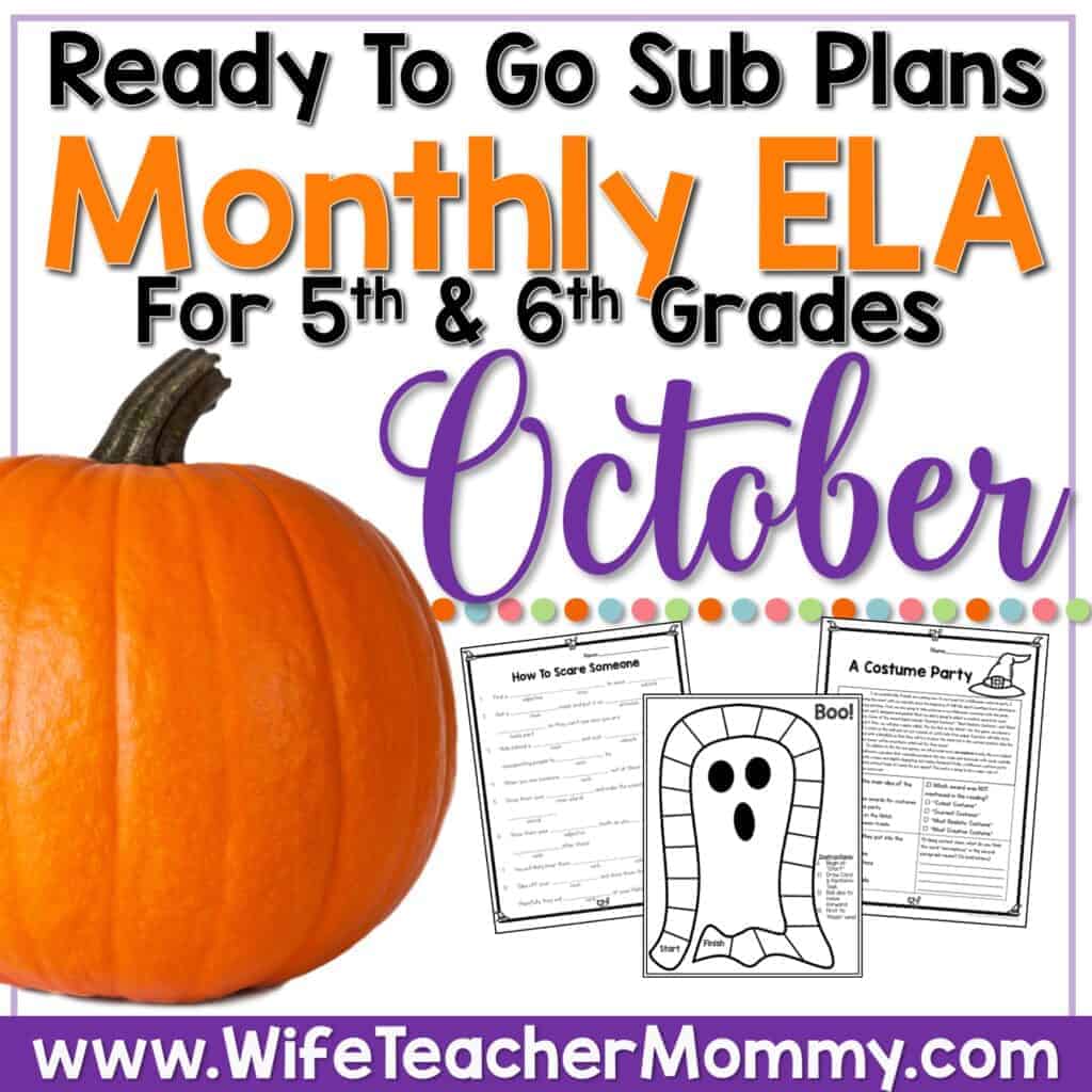Captivating 5th & 6th Grade October ELA Lesson Plans