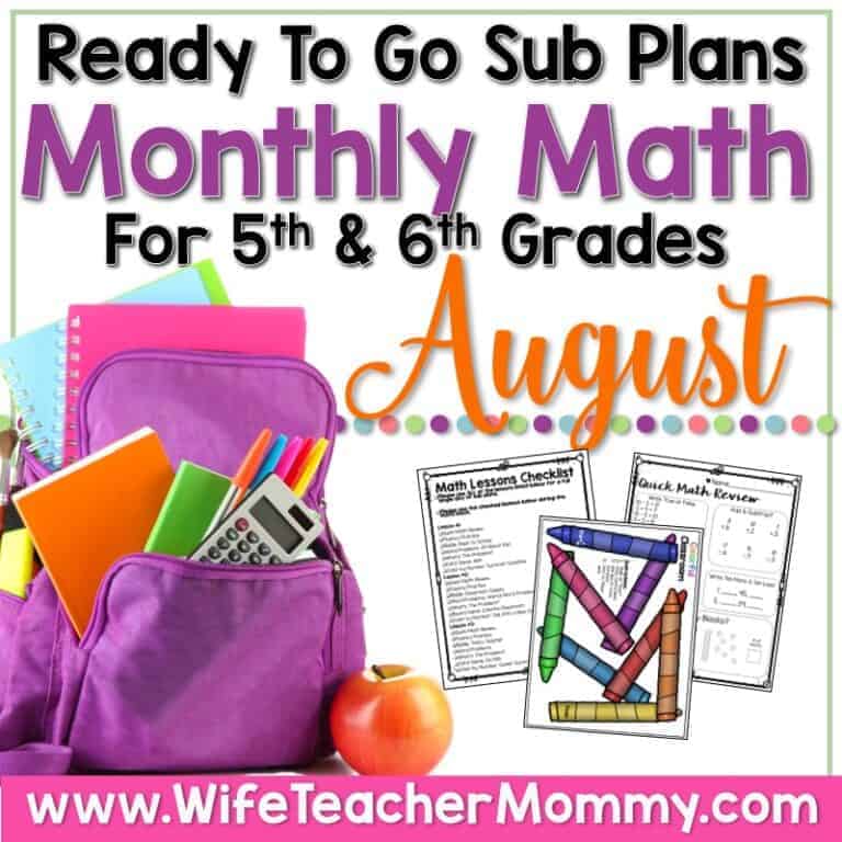 Captivating 5th & 6th Grade Math Lesson Plans for August
