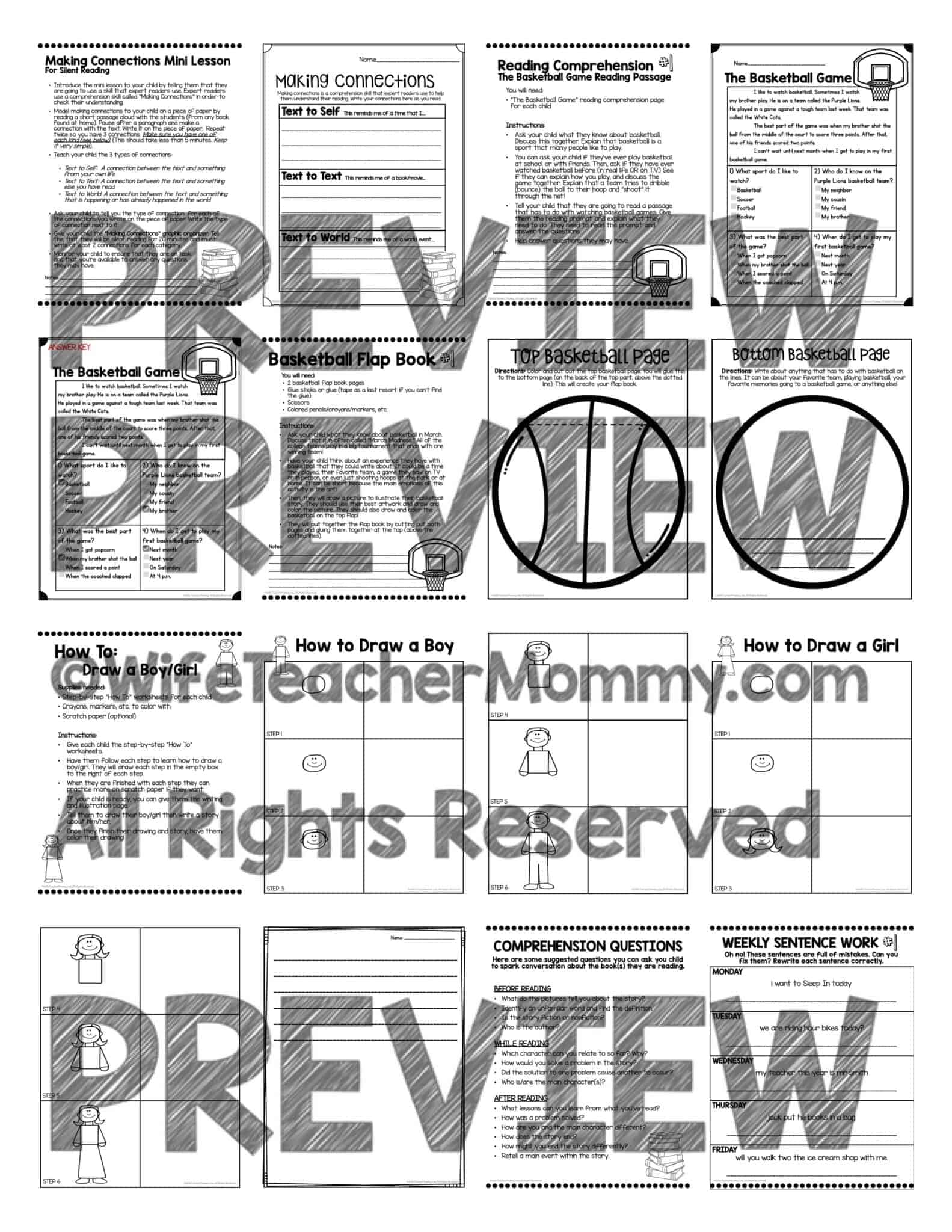 Distance Learning for 1st Grade: At Home Learning Packet