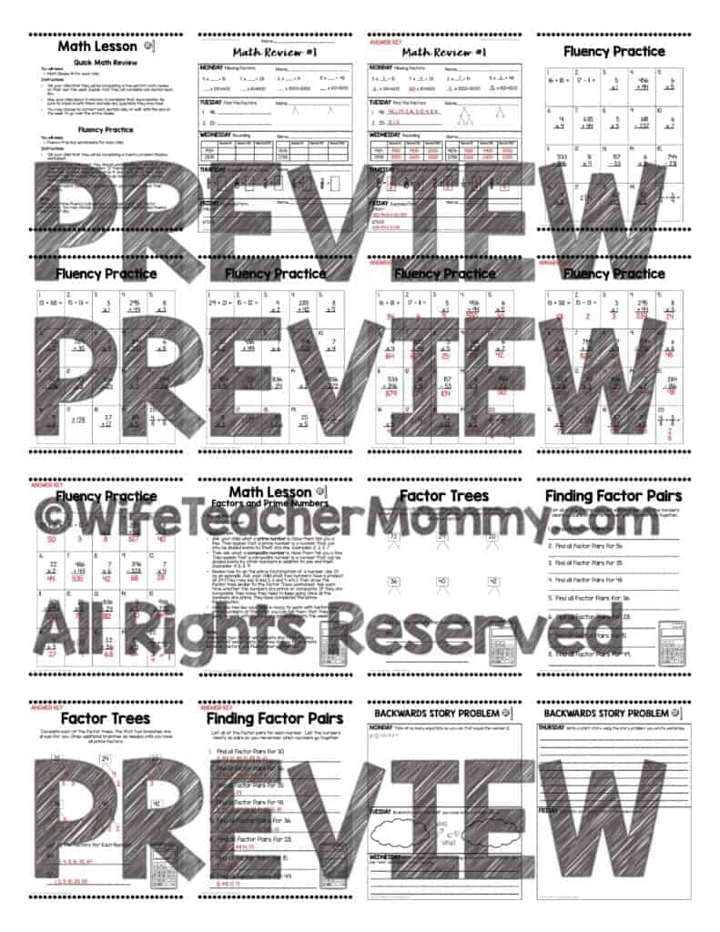 Homework for 4th Graders Packet Educate & Rejuvenate