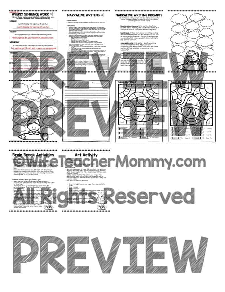 Homework for 4th Graders Packet Educate & Rejuvenate