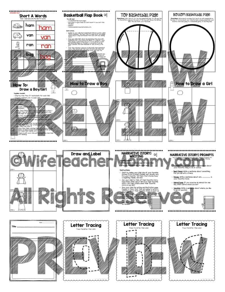 Pre K Homework Packet- At Home Learning