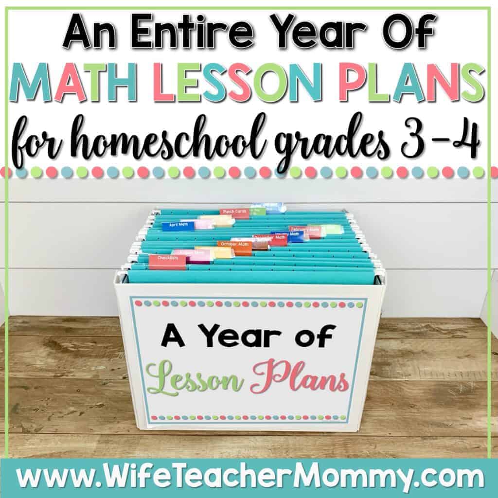 An Entire Year of MATH Homeschool Plans for 3rd-4th Grades Bundle ...