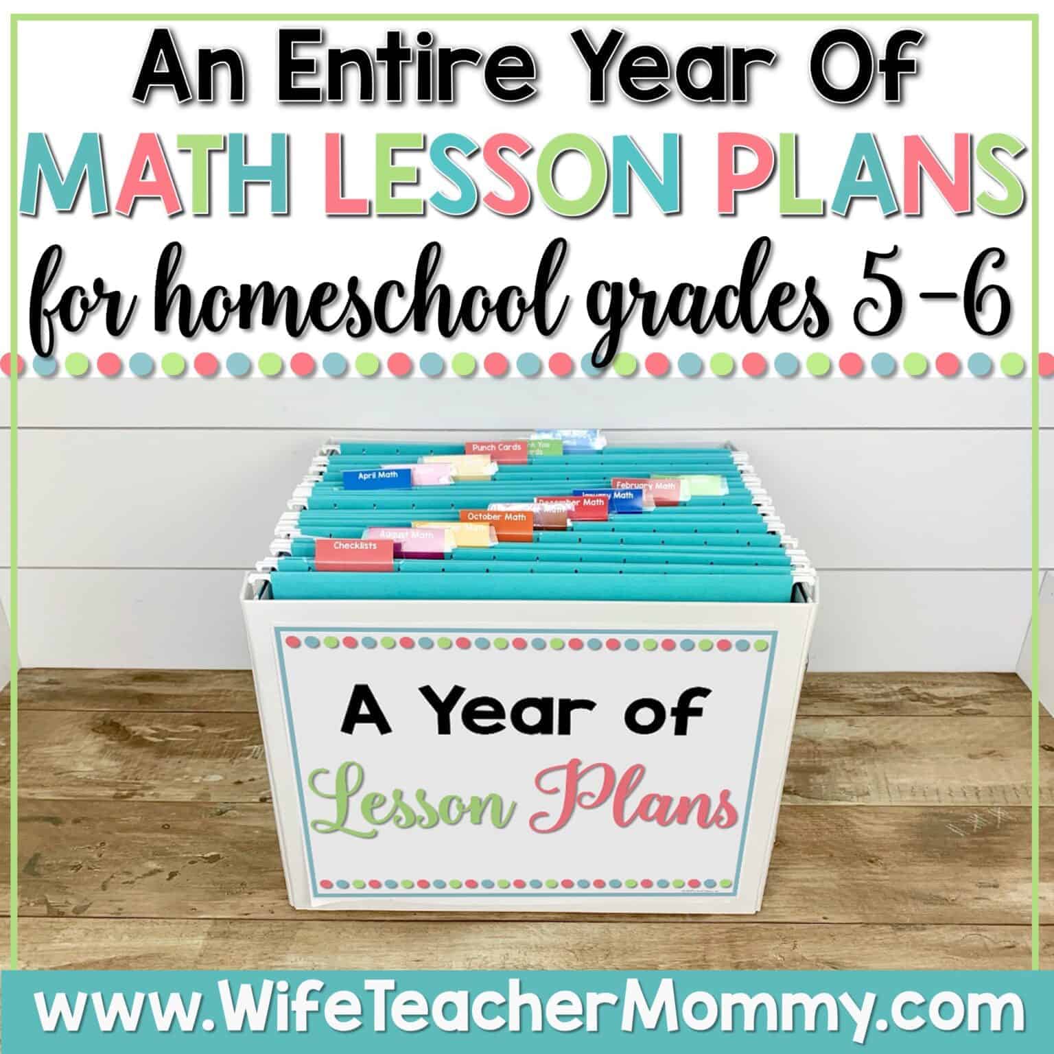 An Entire Year of MATH Homeschool Plans for 5th-6th Grades Bundle ...
