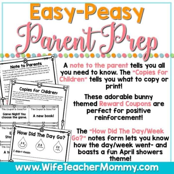 April Homeschool Lessons for Kindergarten Language Arts Educate ...