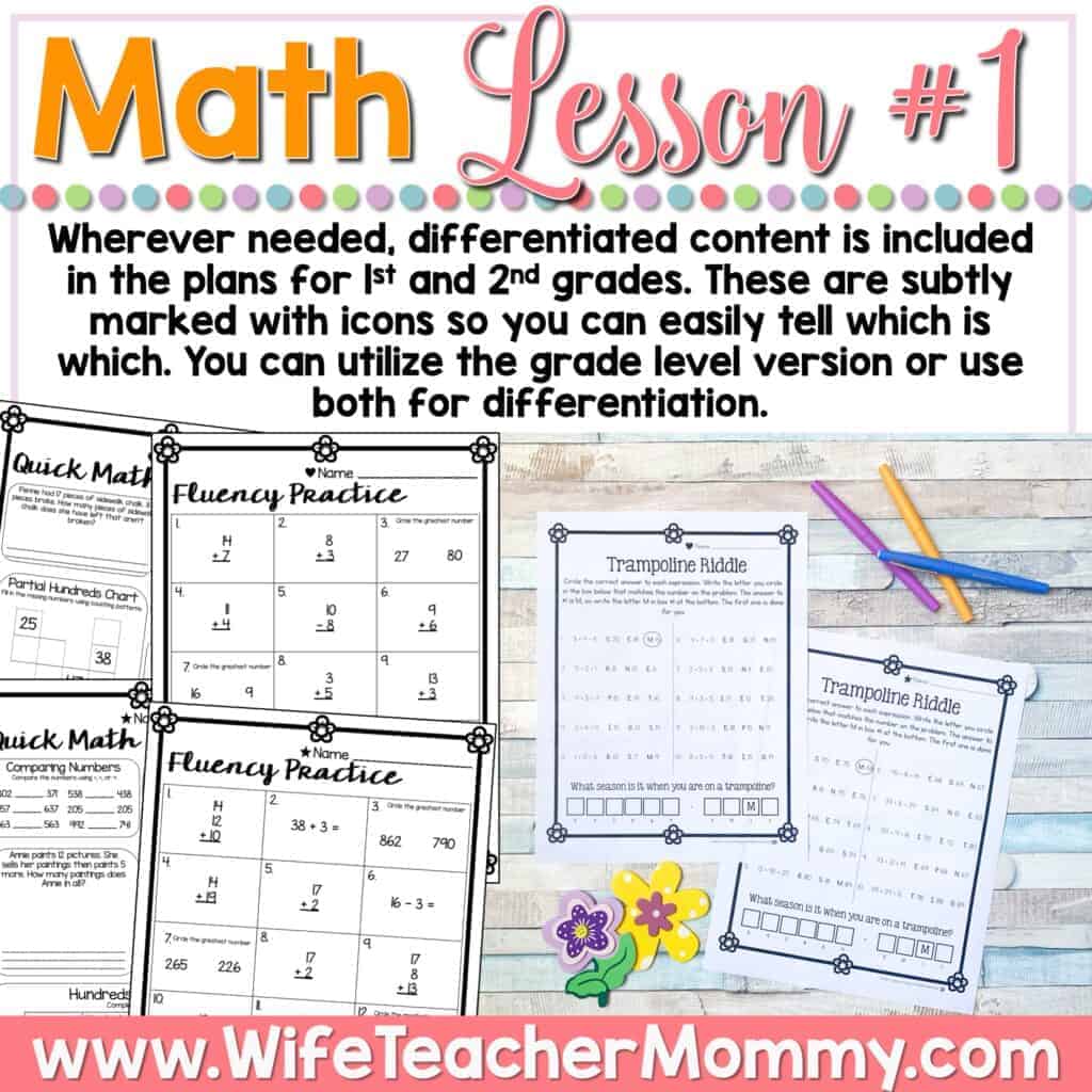 May Homeschool Lessons for 1st Grade and 2nd Grade Math Educate ...