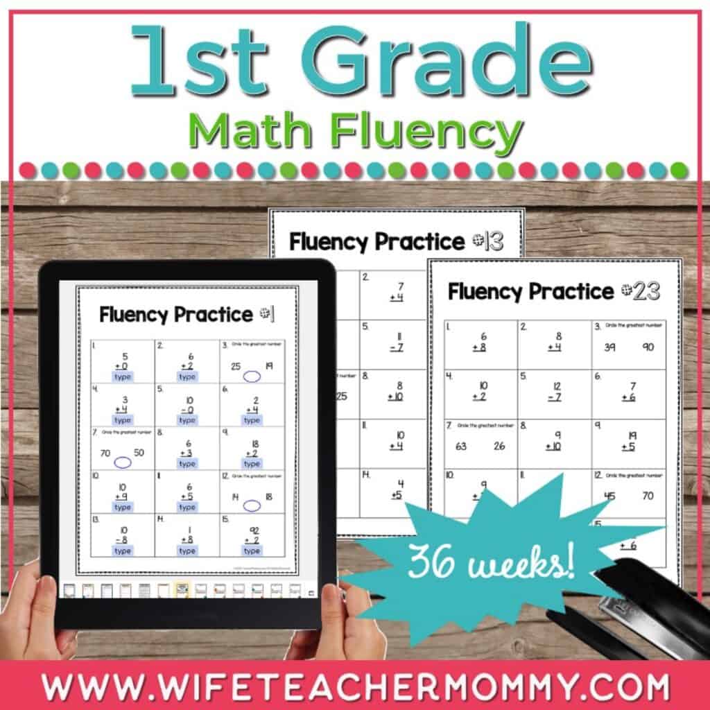 36 Weeks of 1st Grade Math Fluency Educate & Rejuvenate