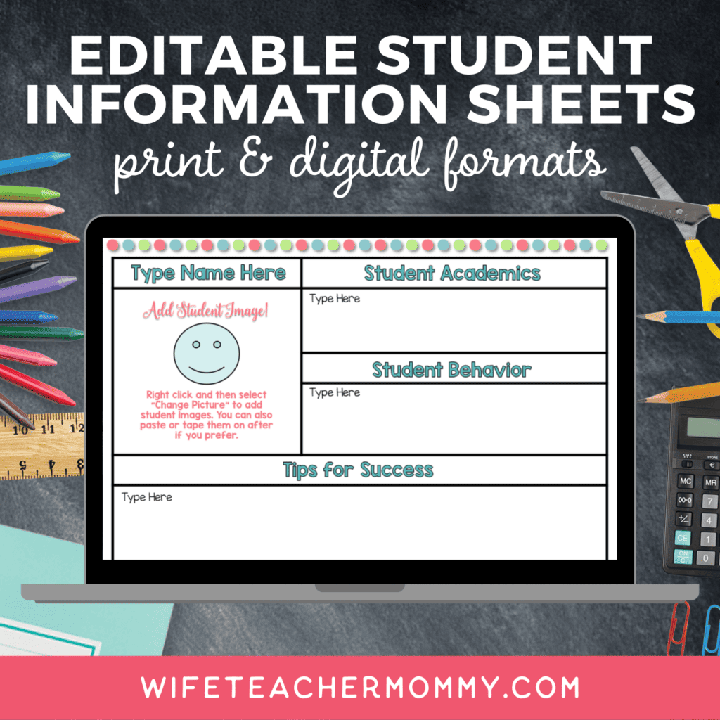 Editable Student Profile Template Educate & Rejuvenate