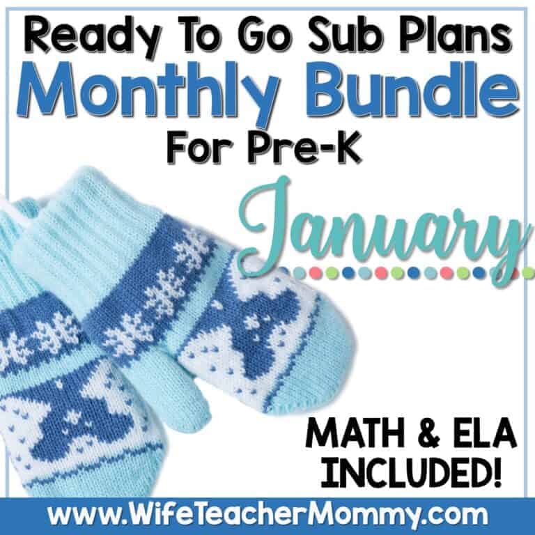 January Lesson Plans for Preschool Math and ELA