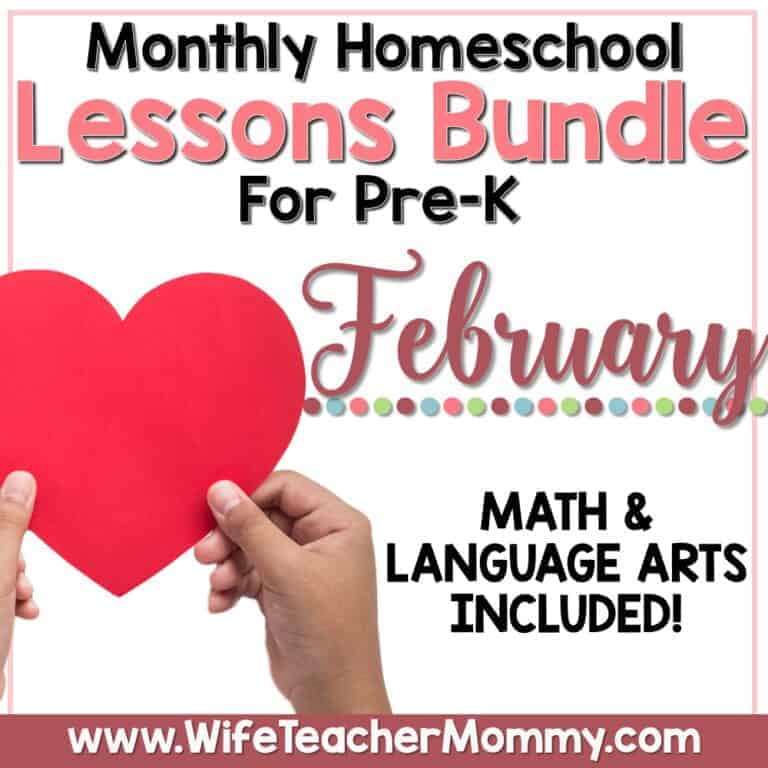 February Homeschool Pre-K Math and Language Arts Mini Bundle Educate ...