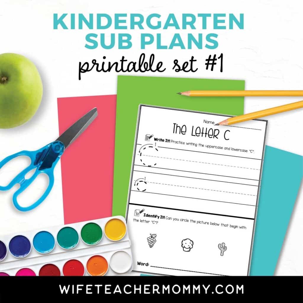 Teacher Approved Kindergarten Sub Plans Educate & Rejuvenate