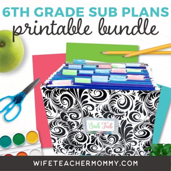 6th Grade Emergency Sub Plans Educate & Rejuvenate