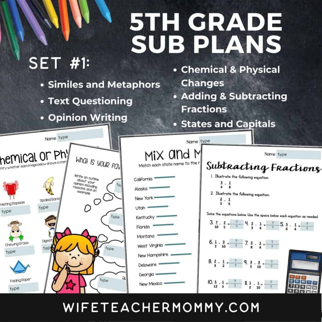 5th Grade Emergency Lesson Plans Educate & Rejuvenate