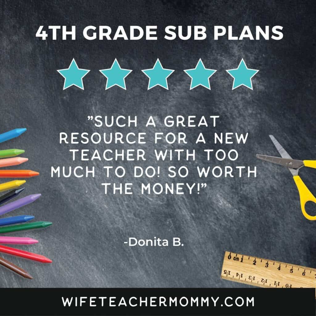 Best 4th Grade No Prep Sub Plans Educate & Rejuvenate