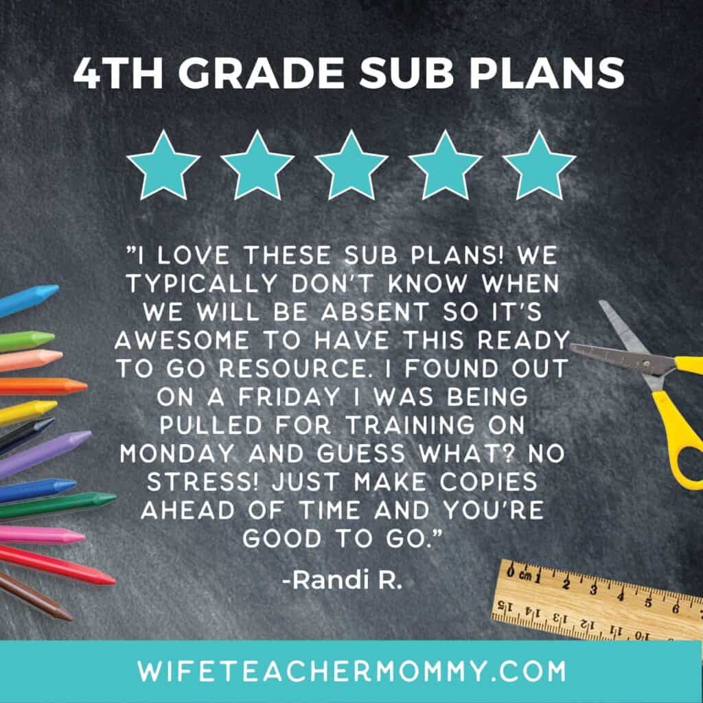 Engaging Sub Plans for Fourth Grade Educate & Rejuvenate