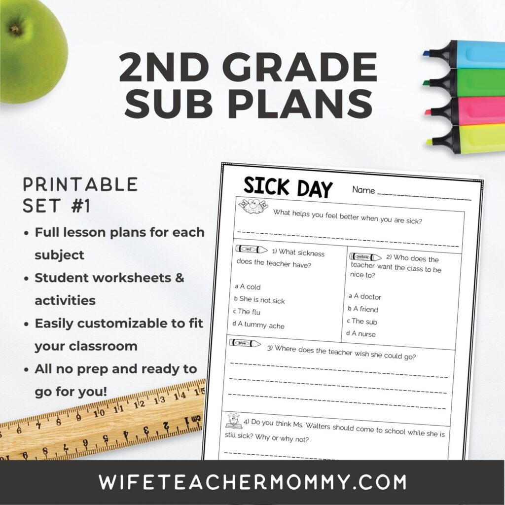 Teacher Hack 2nd Grade Sub Plans PDF Educate & Rejuvenate