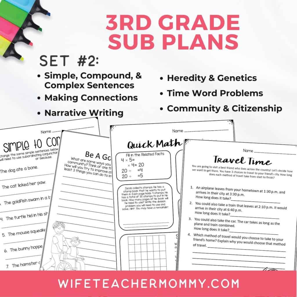 Captivating Substitute Plans for 3rd Grade Educate & Rejuvenate