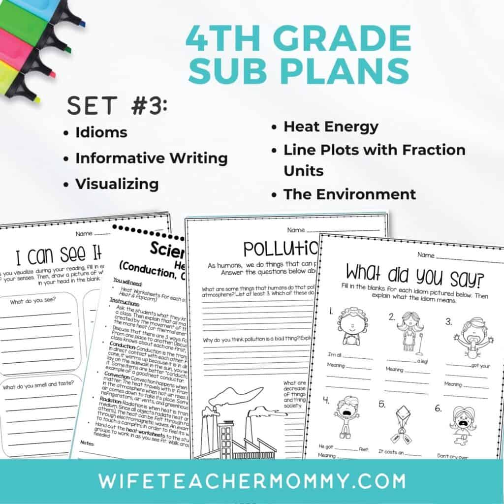 Teacher Approved Sub Plans for 4th Grade Educate & Rejuvenate