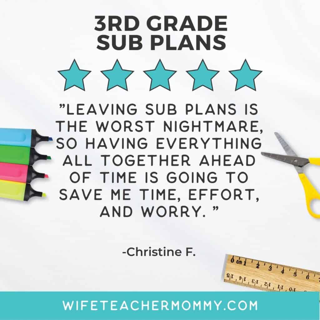 Teacher Approved 3rd Grade Substitute Plans Educate & Rejuvenate