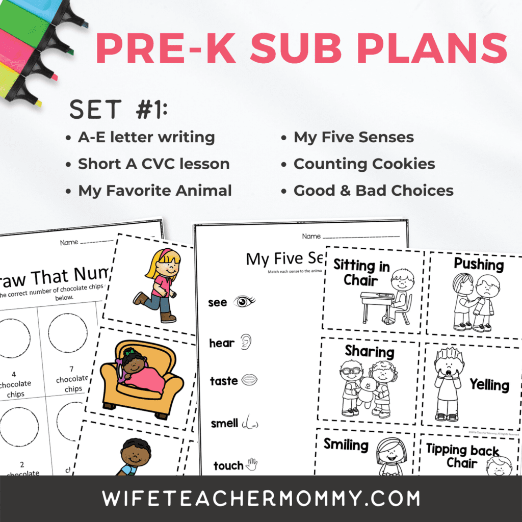 Best Ever Sub Plans Preschool & Pre K Educate & Rejuvenate