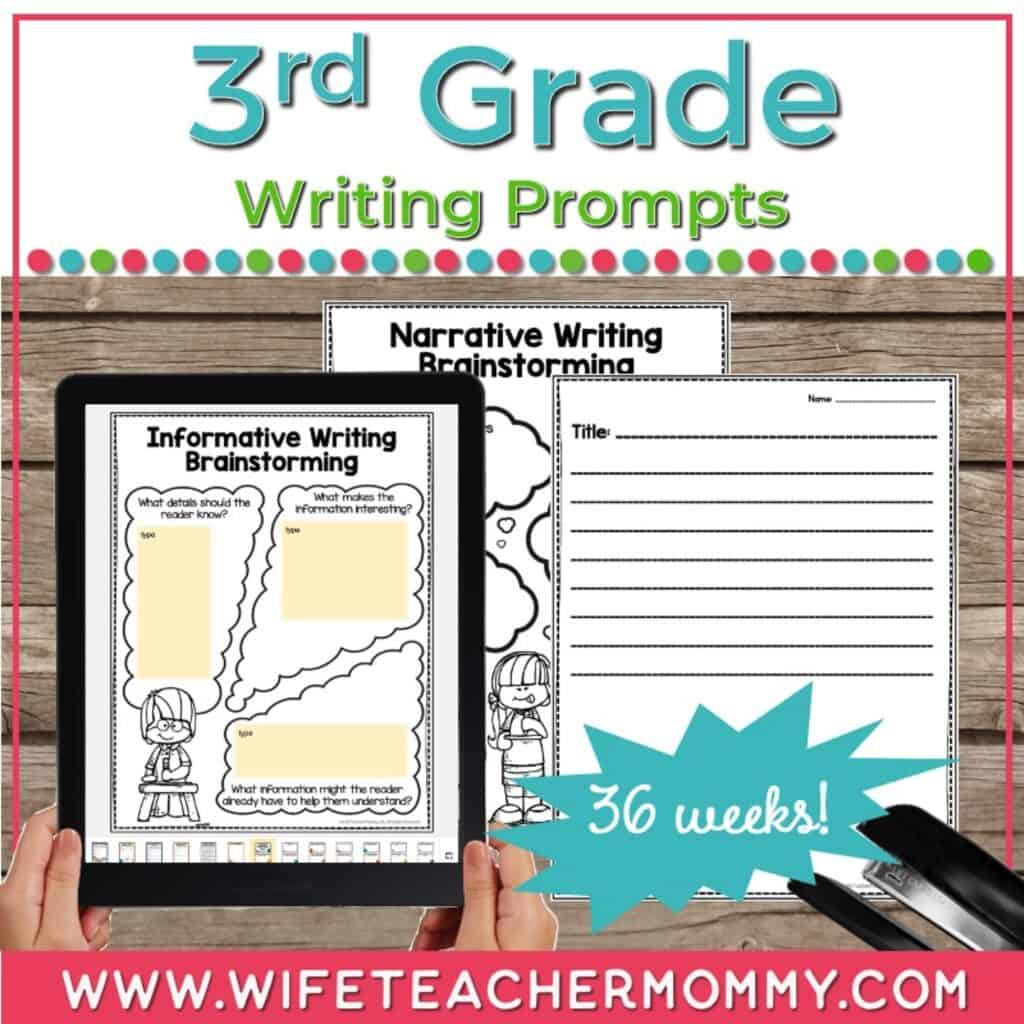 36 Weeks of Writing Prompts for 3rd Grade Printable & Digital