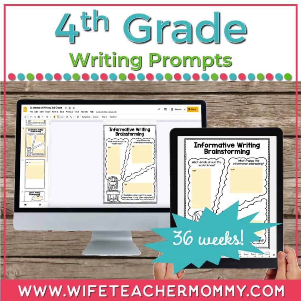 36 Weeks of 4th Grade Writing Prompts- Teacher Approved!