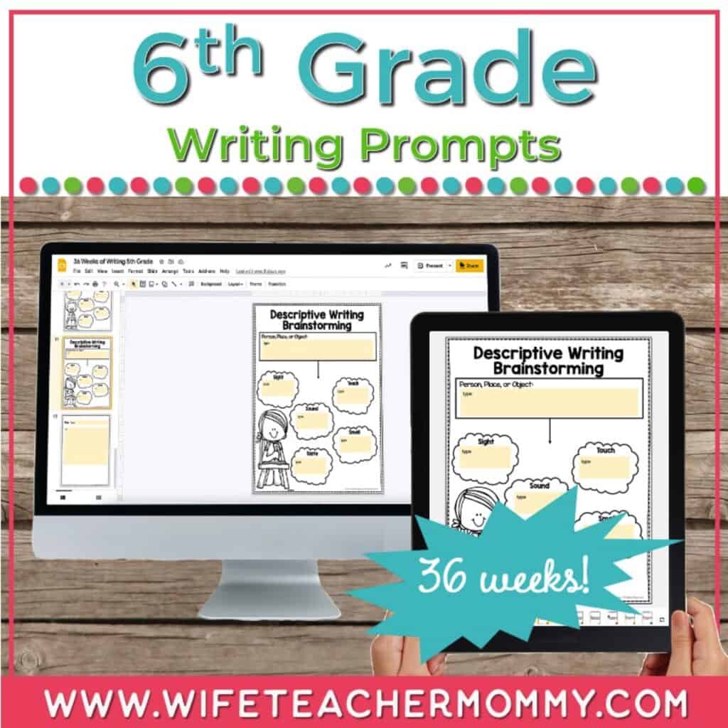 36 Weeks of Writing Prompts for 6th Grade GOOGLE Educate & Rejuvenate