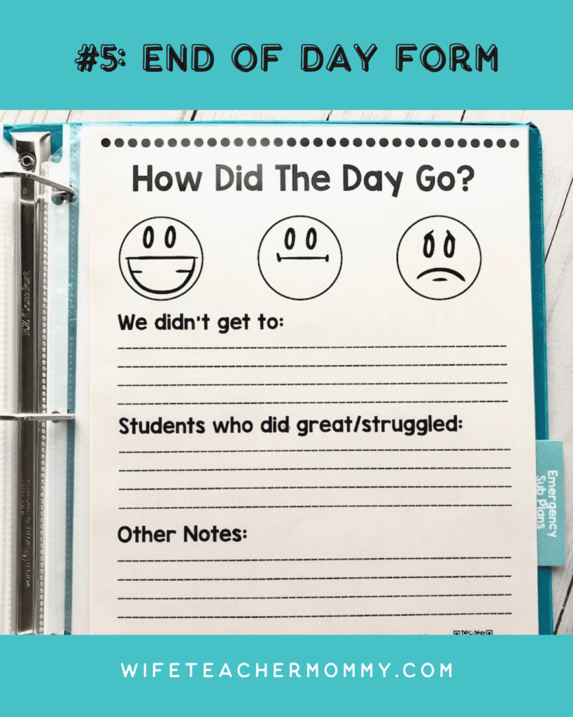 Emergency Sub Plans Guide | Wife Teacher Mommy