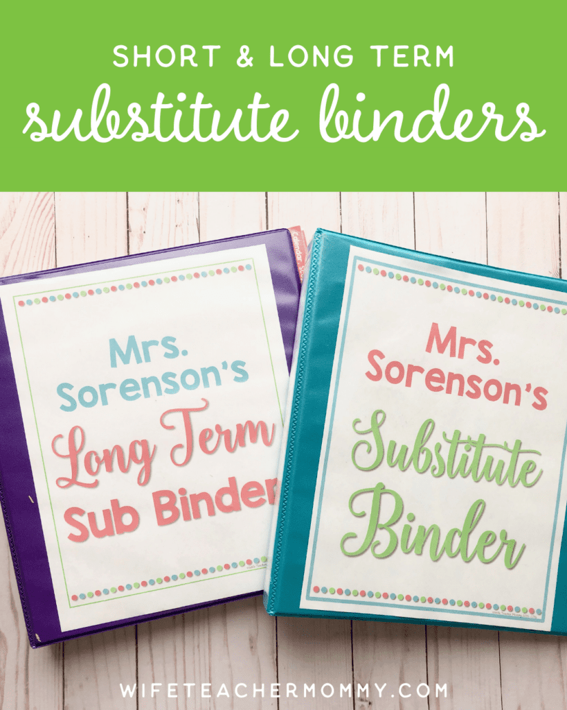 Emergency Sub Plans Guide | Wife Teacher Mommy