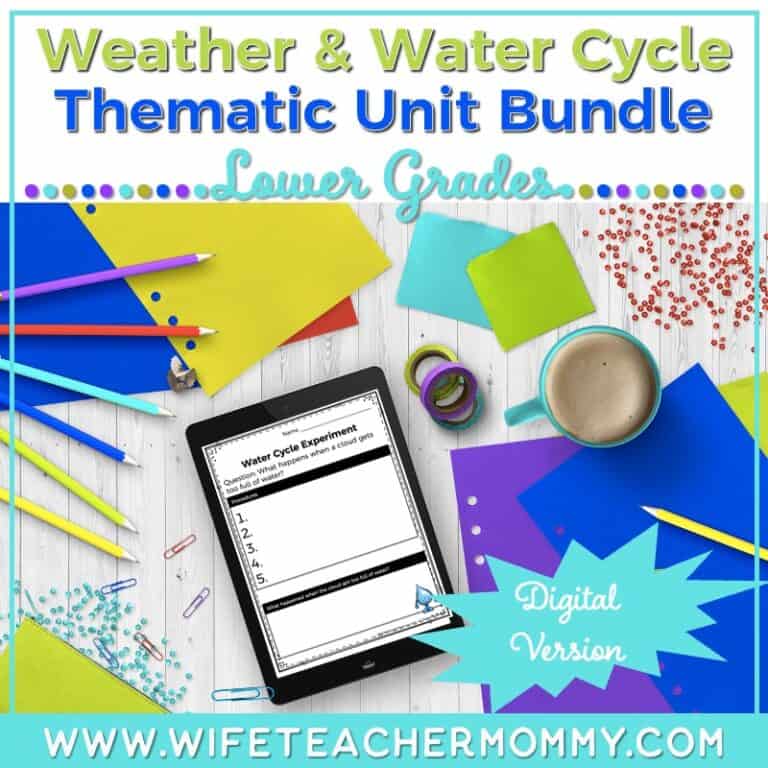 Lower Grades Weather and Water Cycle Thematic Unit Bundle (Digital ...