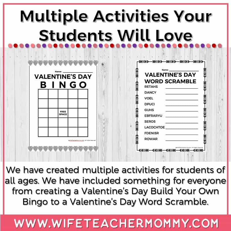 Valentine's Day Party Pack Wife Teacher Mommy