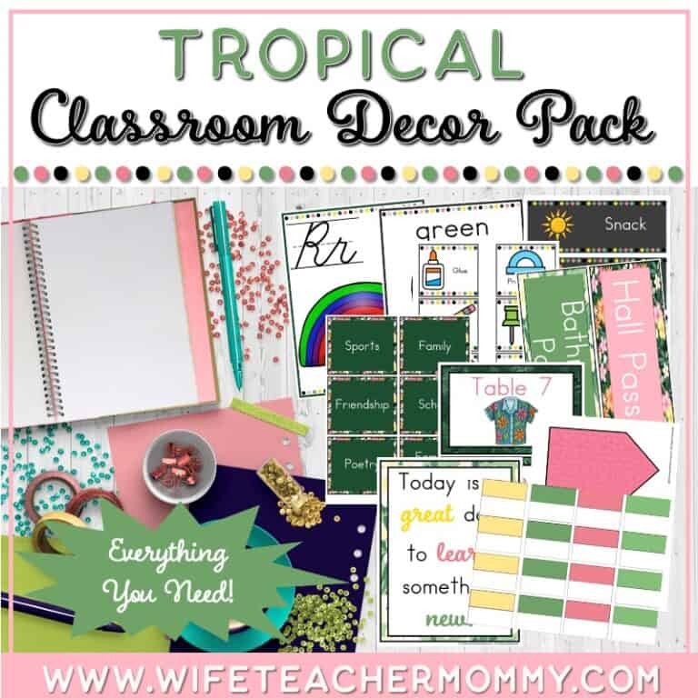Tropical Classroom Decor Pack Educate & Rejuvenate