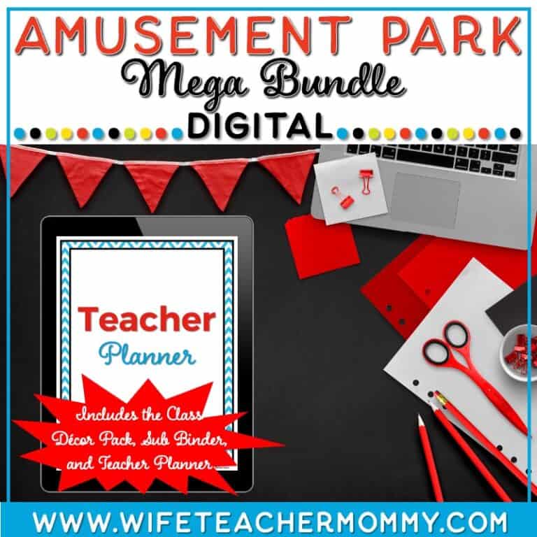 The Ultimate Amusement Park Mega Bundle - Teacher Planner, Sub Binder ...