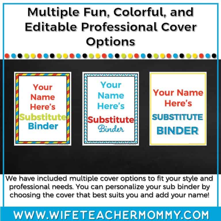 Editable Amusement Park Substitute Binder (Digital & Print Versions ...