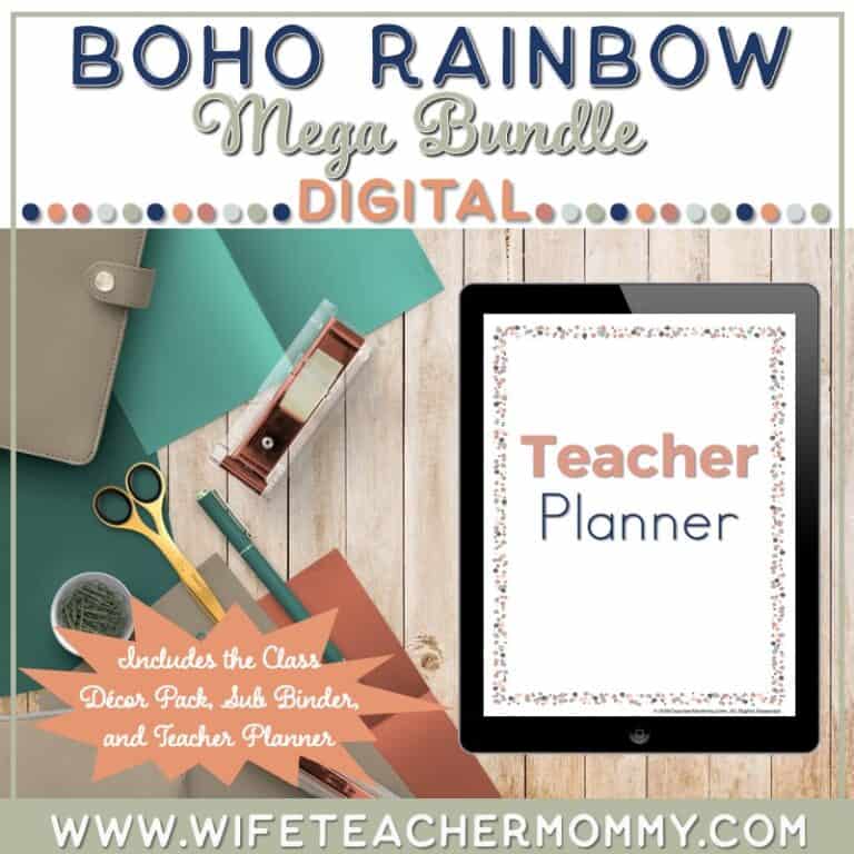 The Ultimate Boho Rainbow Mega Bundle - Teacher Planner, Sub Binder ...