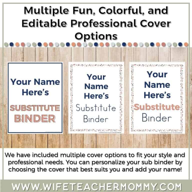 Editable Boho Rainbow Substitute Binder (Print Version) Educate ...