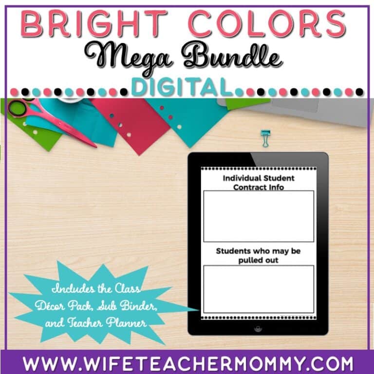 The Ultimate Bright Colors Mega Bundle - Teacher Planner, Sub Binder ...