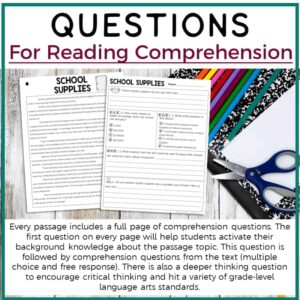 6th Grade August Reading Passages Printable Version Educate & Rejuvenate