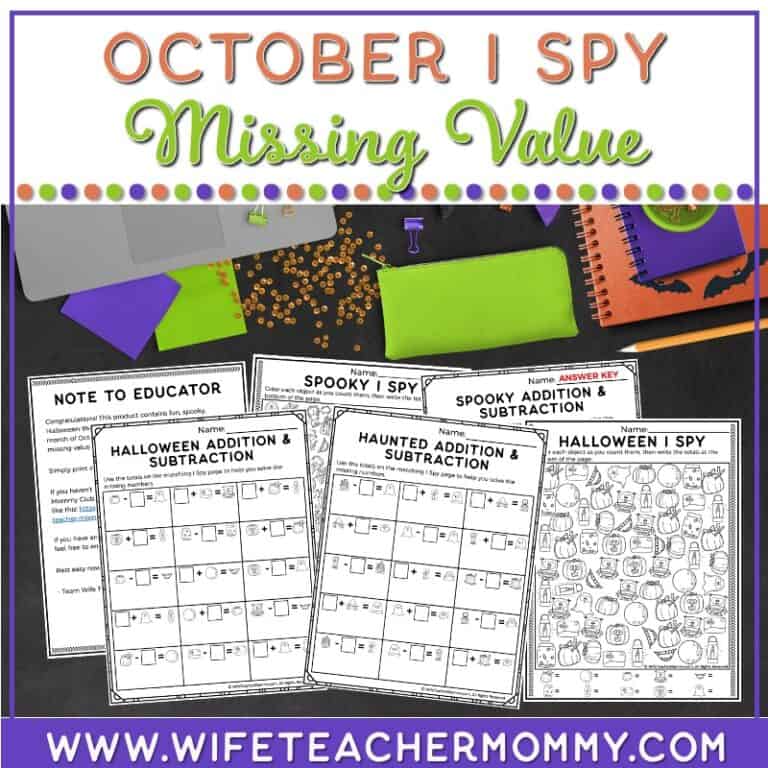 Monthly I Spy Missing Value Worksheets Educate & Rejuvenate