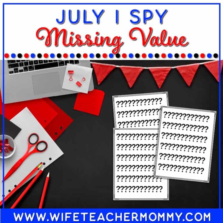 Monthly I Spy Missing Value Worksheets Educate & Rejuvenate