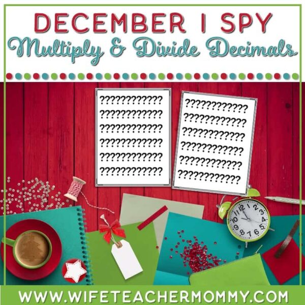 Monthly I Spy: Multiplying and Dividing Decimals Worksheets