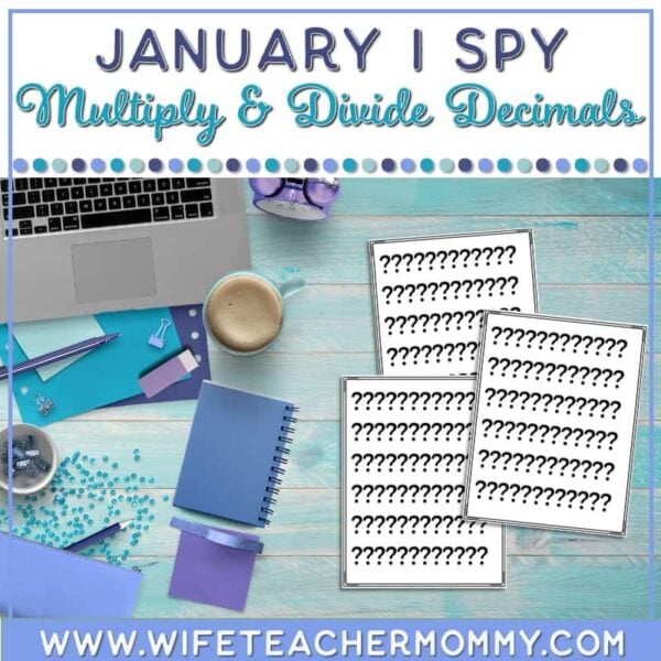 Monthly I Spy: Multiplying and Dividing Decimals Worksheets