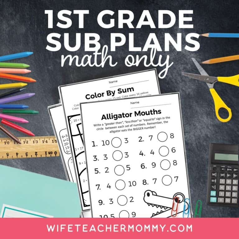 Emergency Sub Plans 1st Grade Educate & Rejuvenate