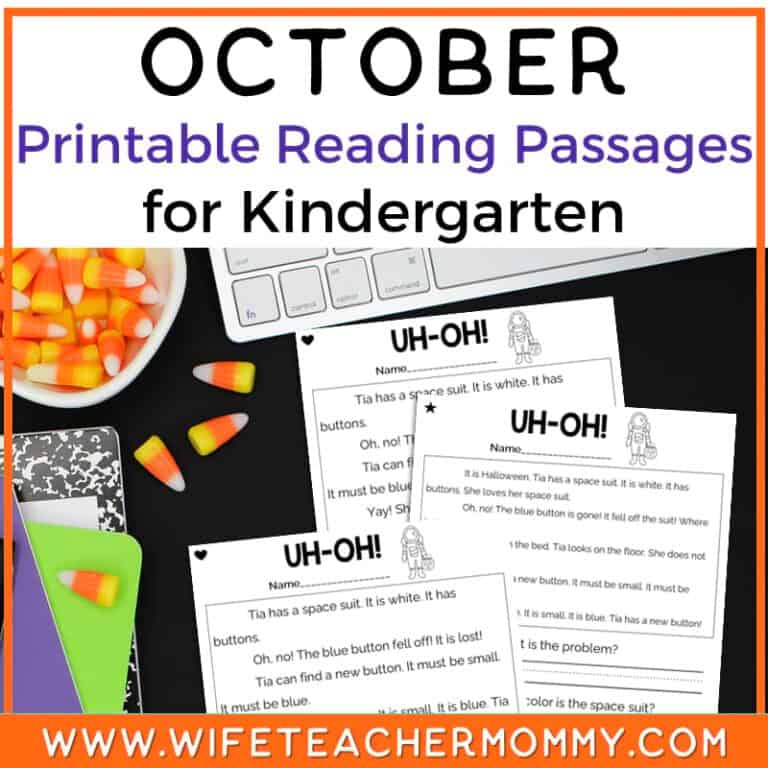 Kindergarten October Reading Passages Printable Version Educate ...